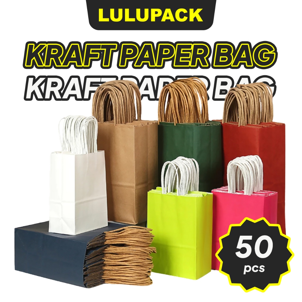 50pcs Paper Bag Doorgift Goodies Bag Beg Kertas Murah Birthday Party ...