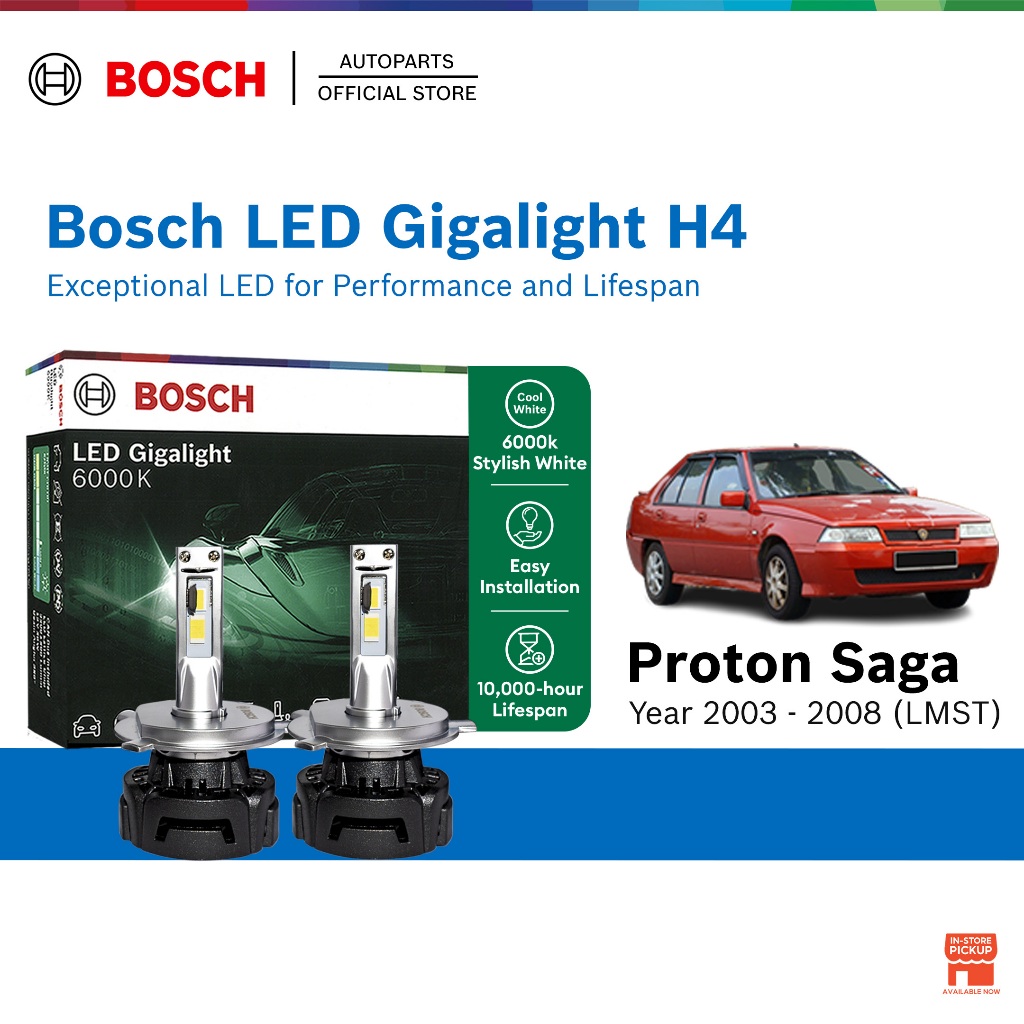 Bosch LED Gigalight 6000K H4 Halogen Headlight Retrofit Bulb + CANBUS ...