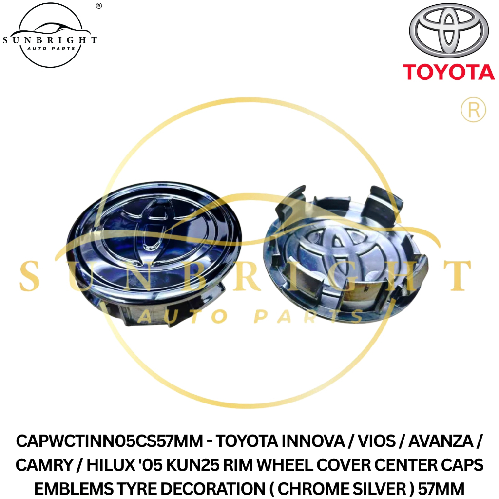 TOYOTA INNOVA/VIOS/AVANZA/CAMRY/HILUX '05 KUN25 RIM WHEEL COVER CENTER ...