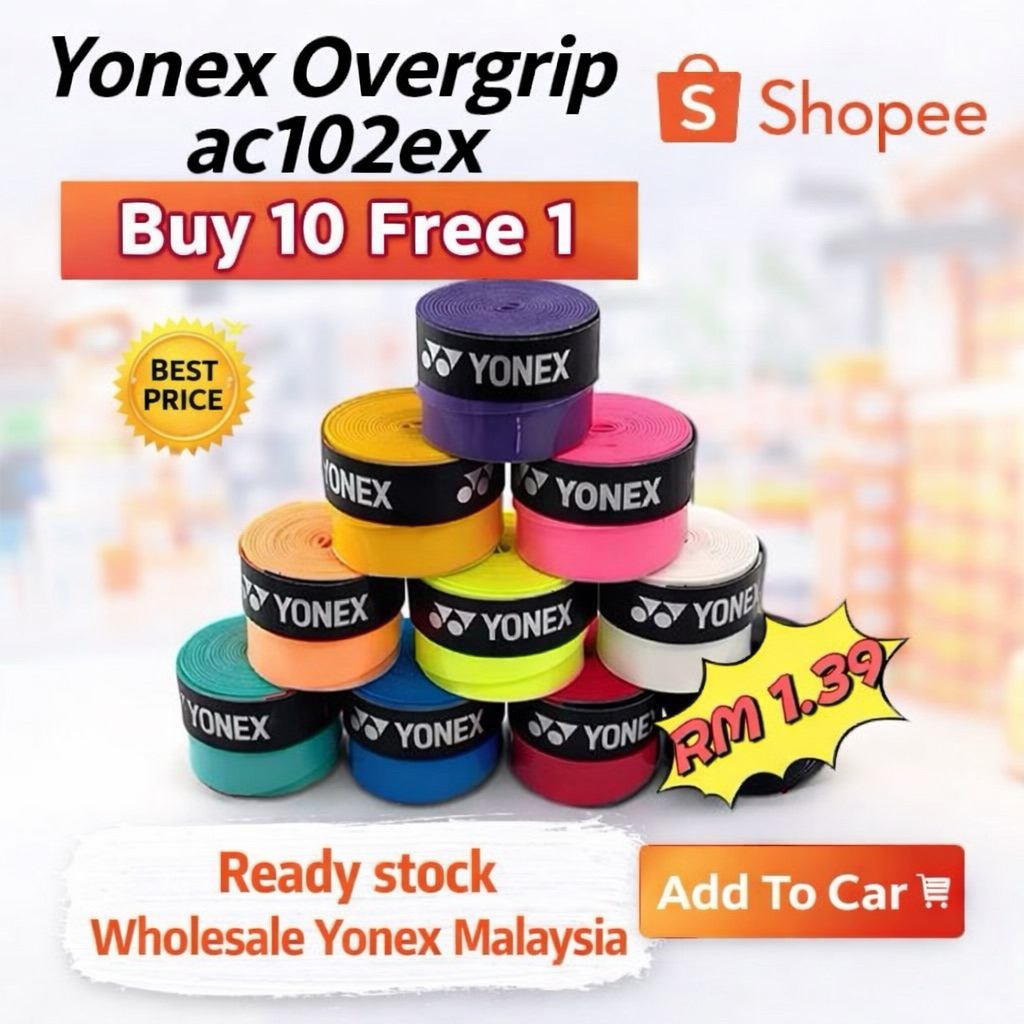 🔥「Monthly 50k+ Sold」Yonex Overgrip【Buy 10 FREE 1】 and Cushion Wrap ...