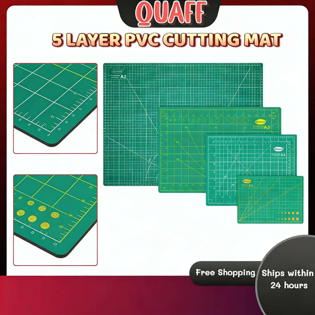 QUAFF 5-Layer PVC Double Sided Cutting Mat A4/A3 Size For Crafts DIY ...
