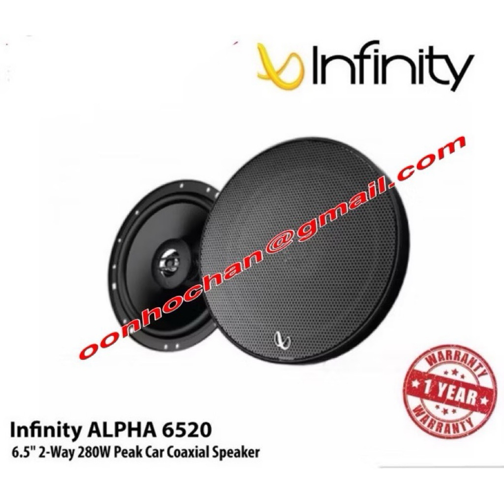 Infinity Alpha 6520 6.5 inch Two-Way Coaxial Car Speaker Peak Power ...