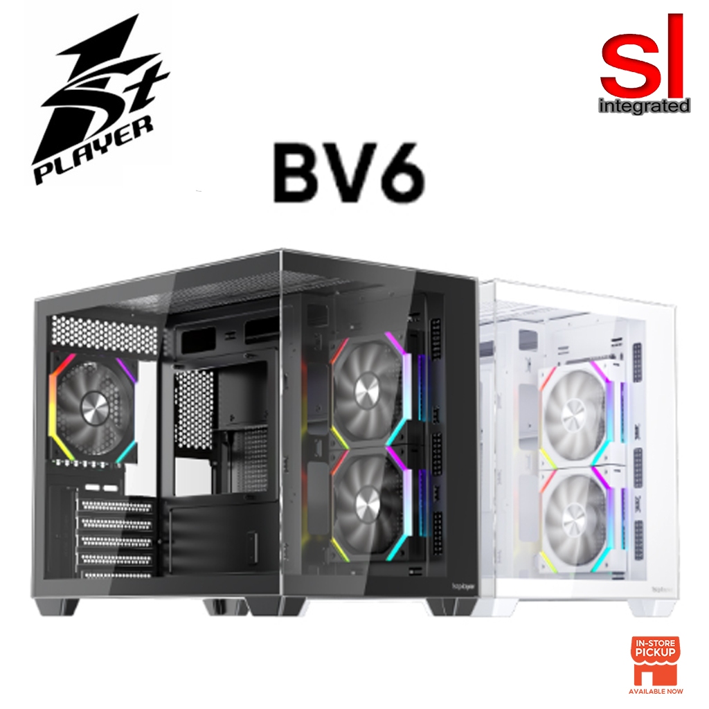 1stplayer BV6 M-ATX Gaming Case (With 3Fan)(Black) | Shopee Malaysia