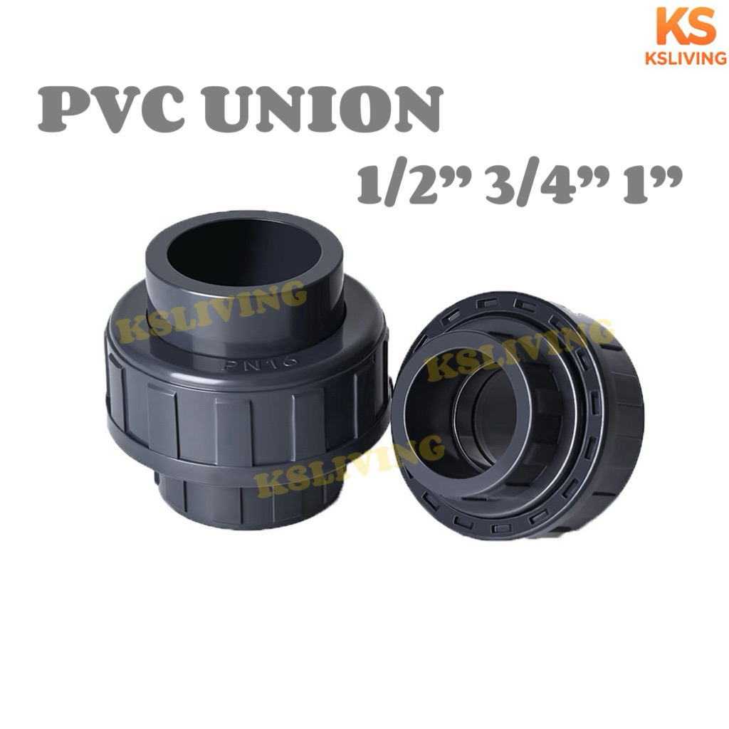 Kim.S PVC Union Coupling Socket PVC Fittings SCH80 Socket End Heavy ...