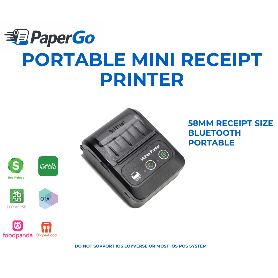 Portable Wireless Thermal Receipt Printer 58mm SRS Top Up Loyverse POS ...