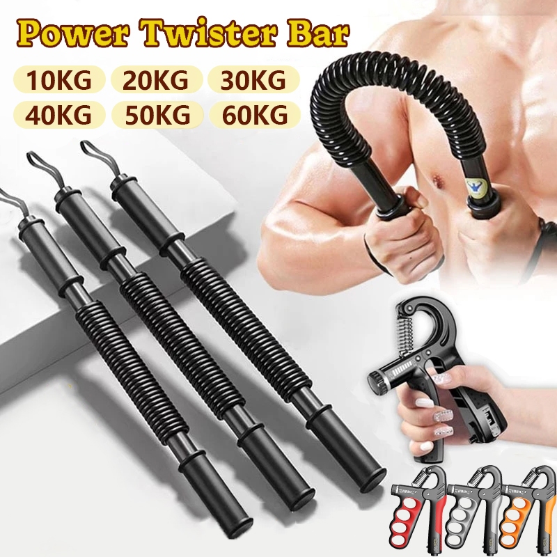 10KG-60KG Strength Power Twister Spring Bar Chest Arm Strength Training ...