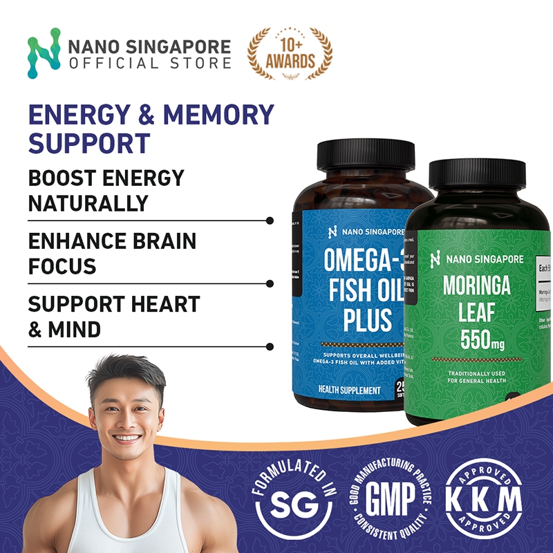 Nano Singapore Daily Wellness & Energy Boost Set – Moringa, Omega-3 ...