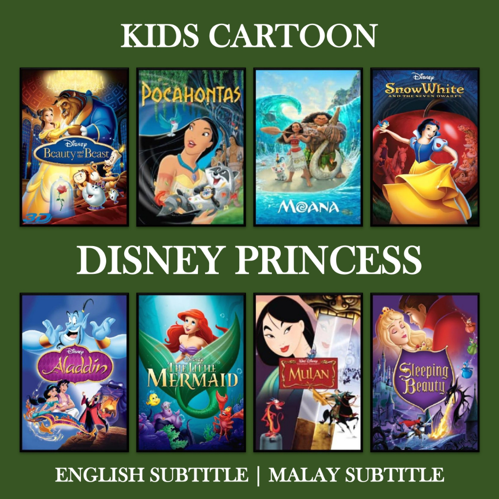 DISNEY PRINCESS CARTOON | PENDRIVE KARTUN KANAK KANAK | KOLEKSI VIDEO ...