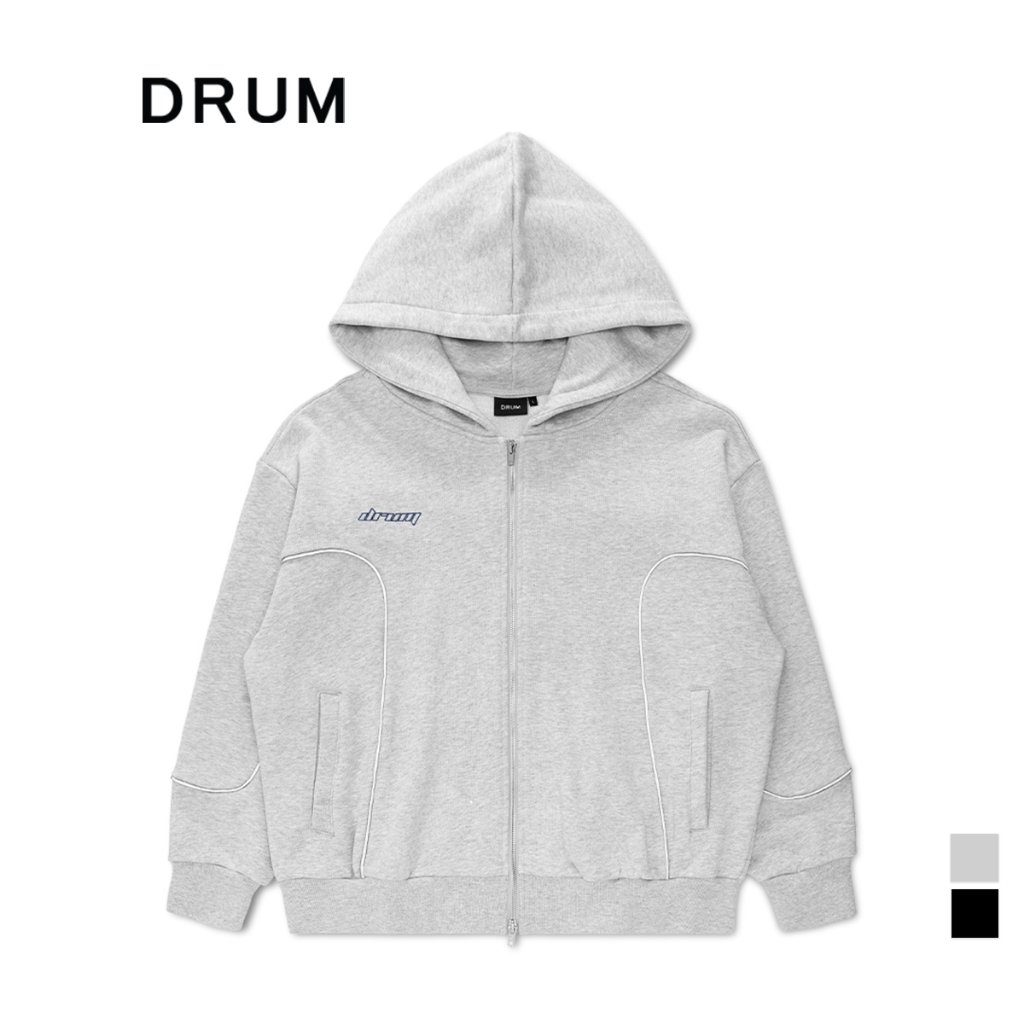 DRUM S. Reflective Piping Oversized Hoodie- Light Grey/Black | Shopee ...