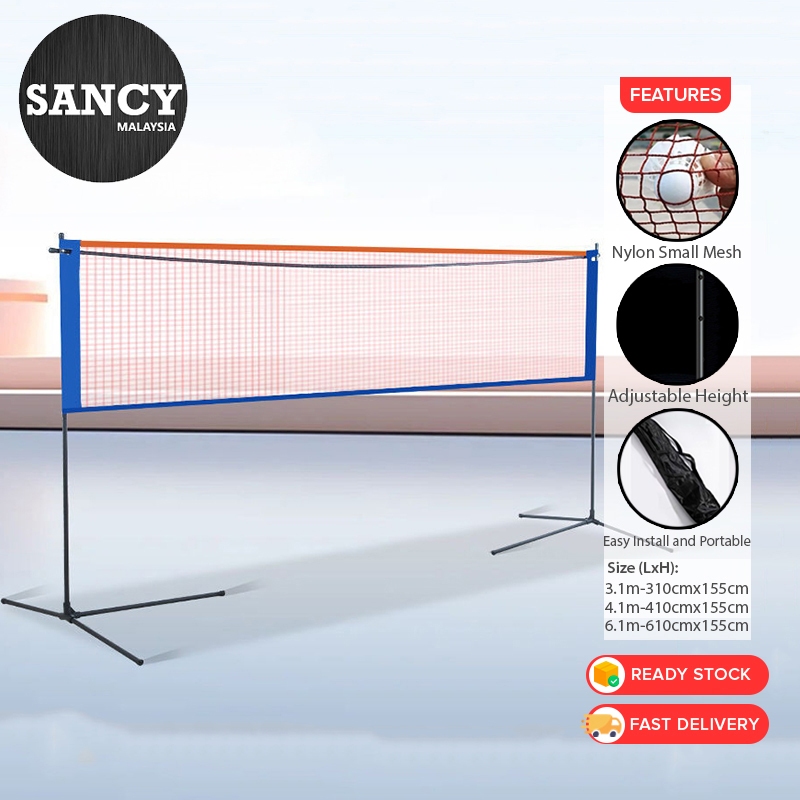 Sancy 3.1m/4.1m/6.1m Portable Adjustable Net with Bracket Badminton ...