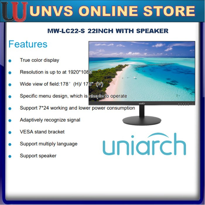 UNV Uniarch Monitor 22inch 24inch 32inch Wide Screen WIth Speaker HDMI ...