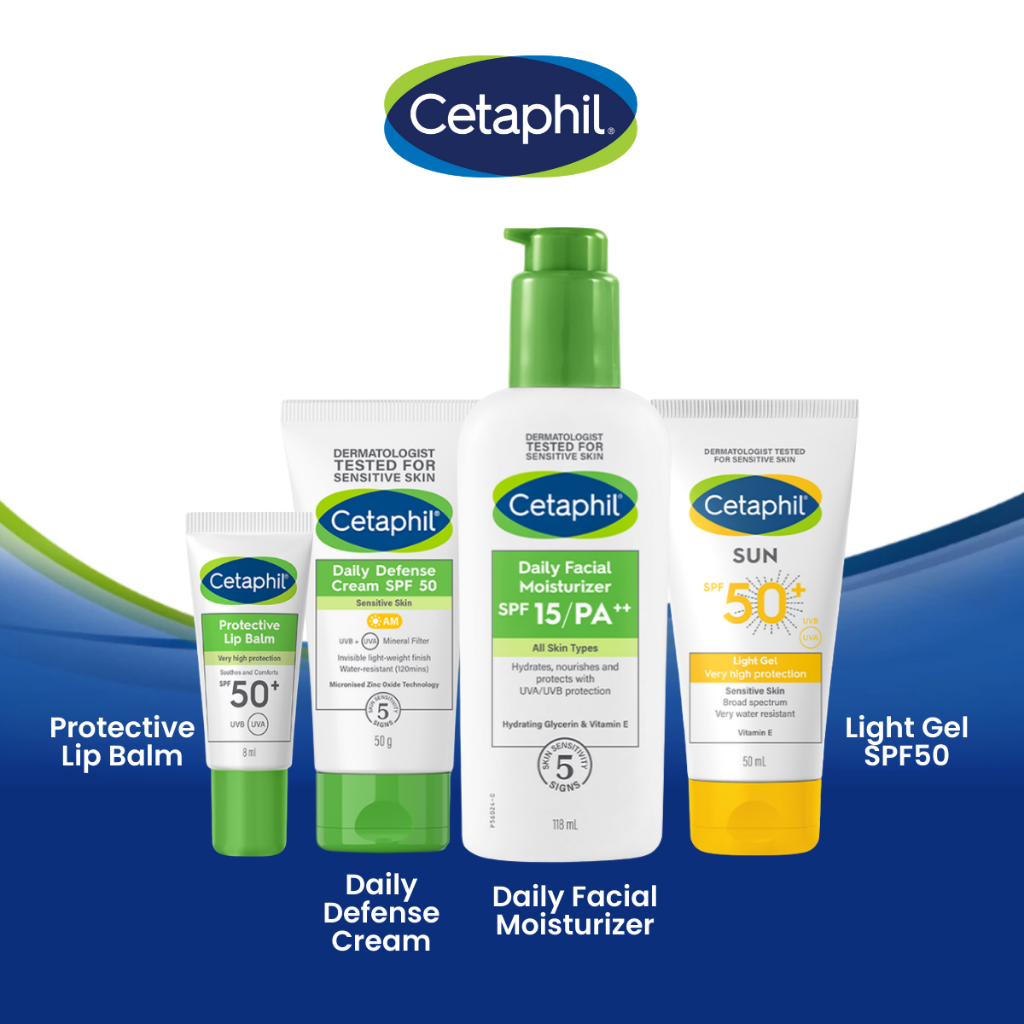 CETAPHIL Sunscreen Range SPF15 / SPF50 (Lip Balm / Daily Defense Cream ...