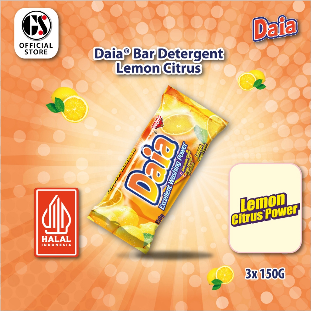 DAIA Bar Detergent Lemon 150G | Shopee Malaysia