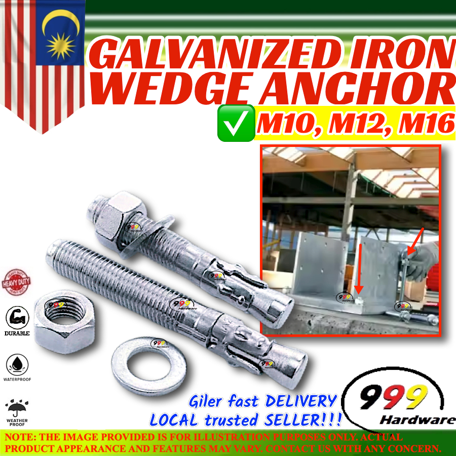 999 Galvanised Iron M12 M16 Wedge Anchor/ Threaded Expansion Anchor ...