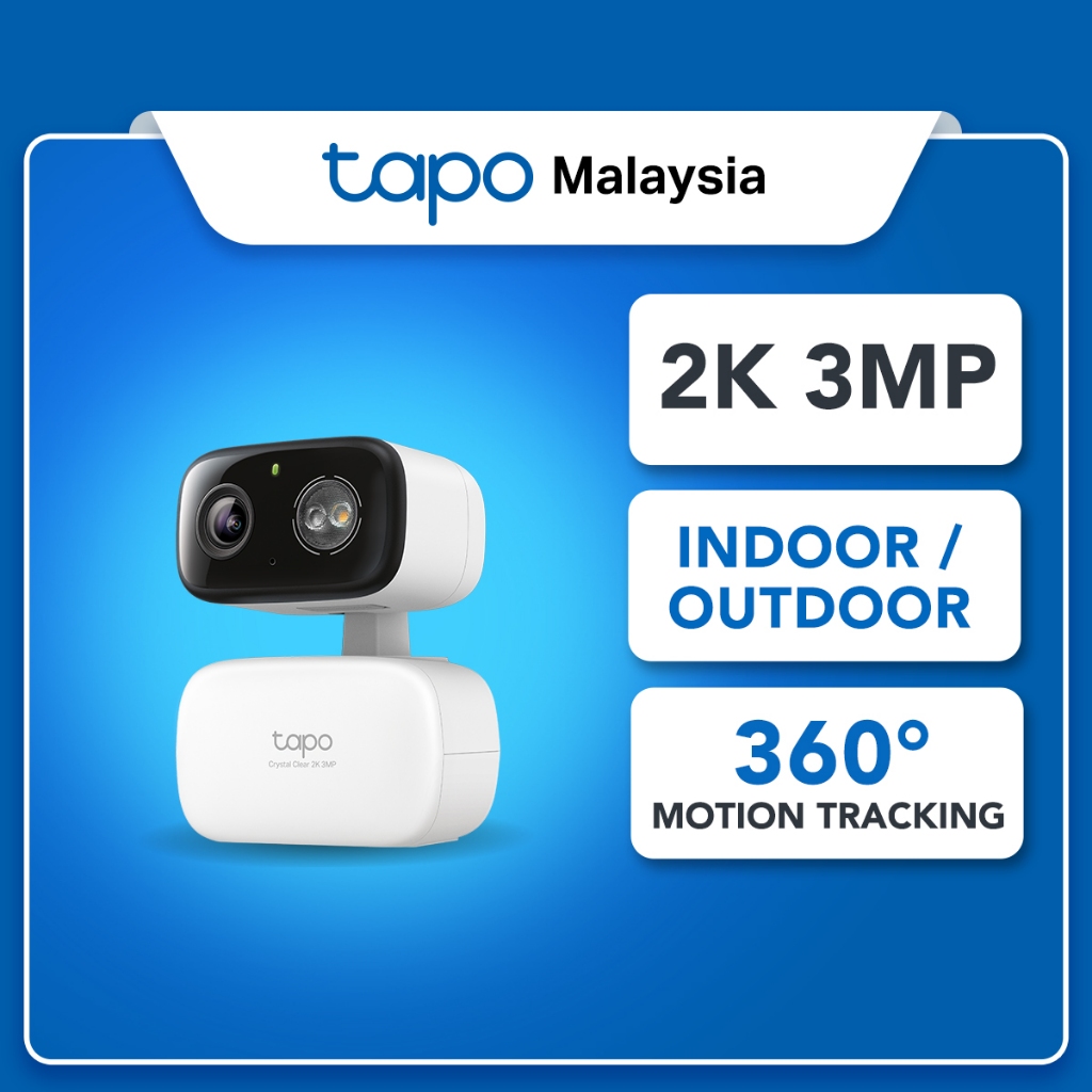 TPLink Tapo C216 2K 3MP Pan/Tilt WiFi Security Camera Full-Color Night ...