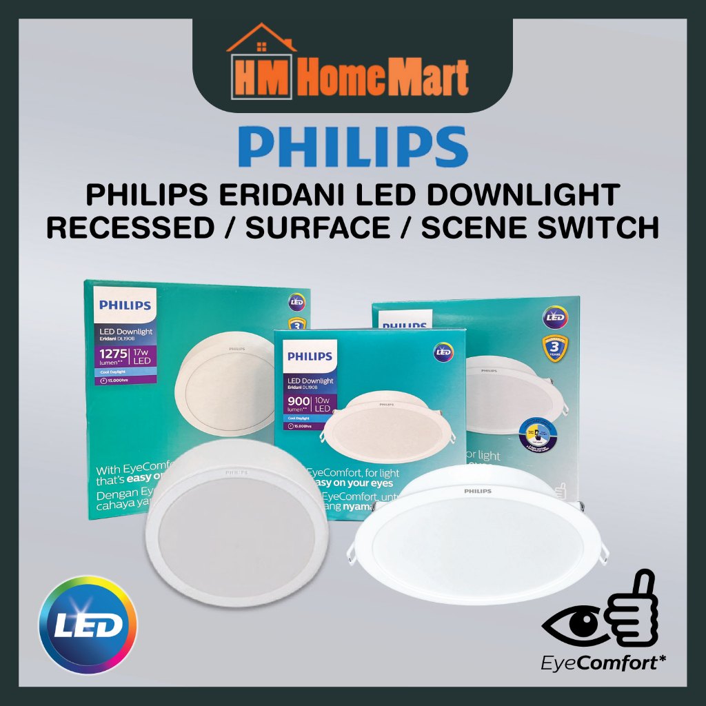 PHILIPS Eridani LED Recess/Surface/Scene Switch Downlight 5” 6” 8” 10W ...