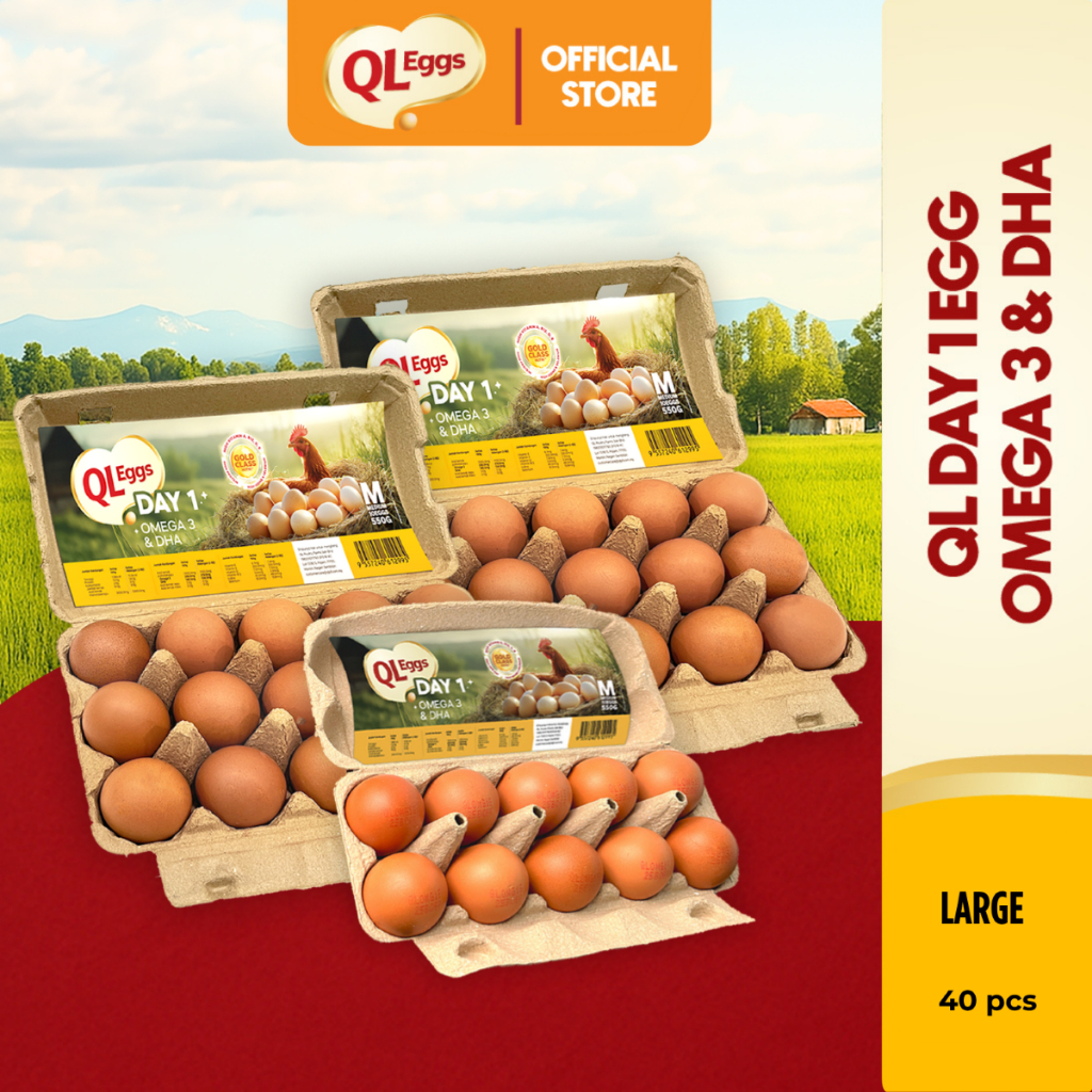 QL Omega 3 & DHA Egg - Large 40pcs Fresh Egg Farm Fresh Egg Telur Segar ...