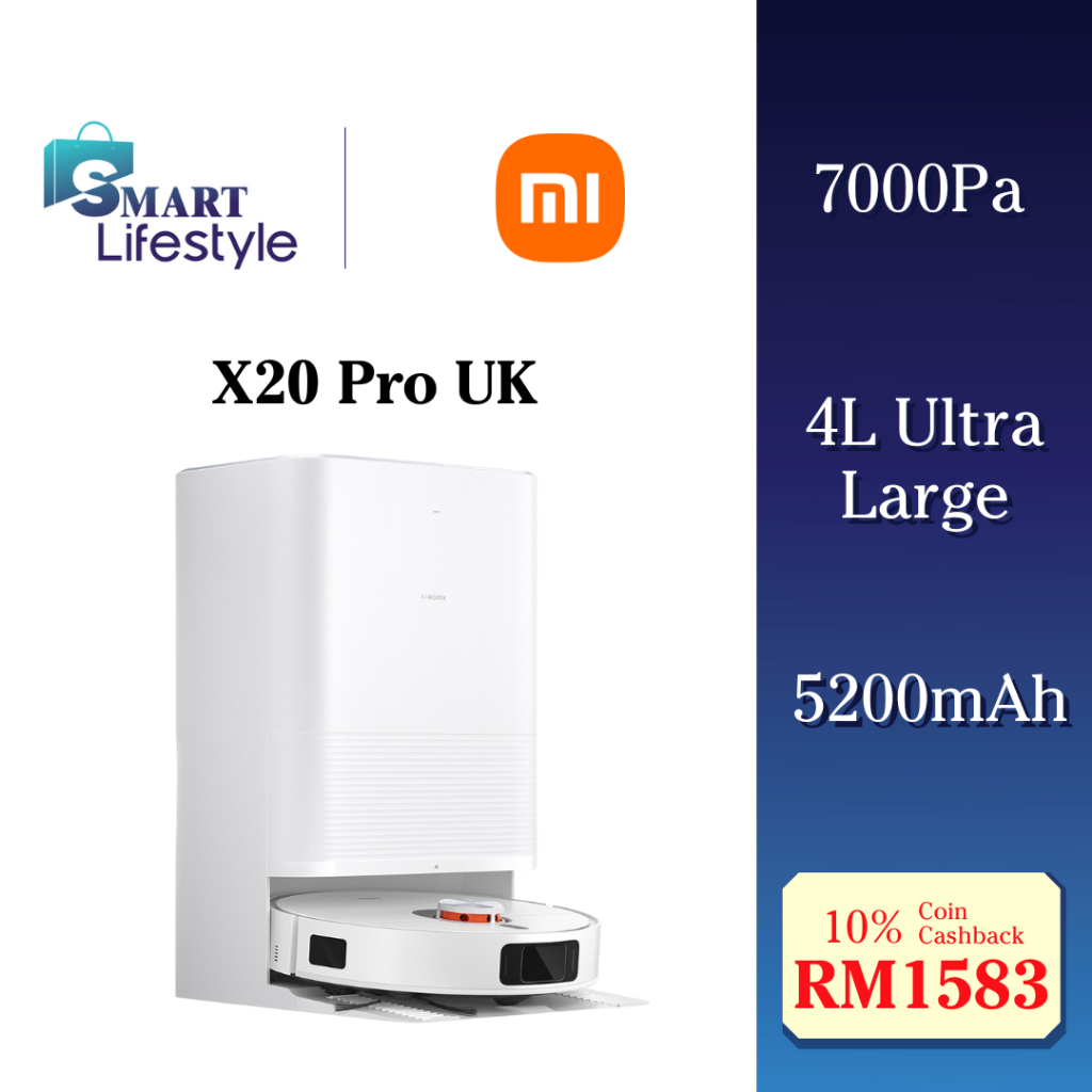 Xiaomi 7000Pa LDS Auto Mop Pad Rasing Hot Air Drying Robot Vacuum X20 ...