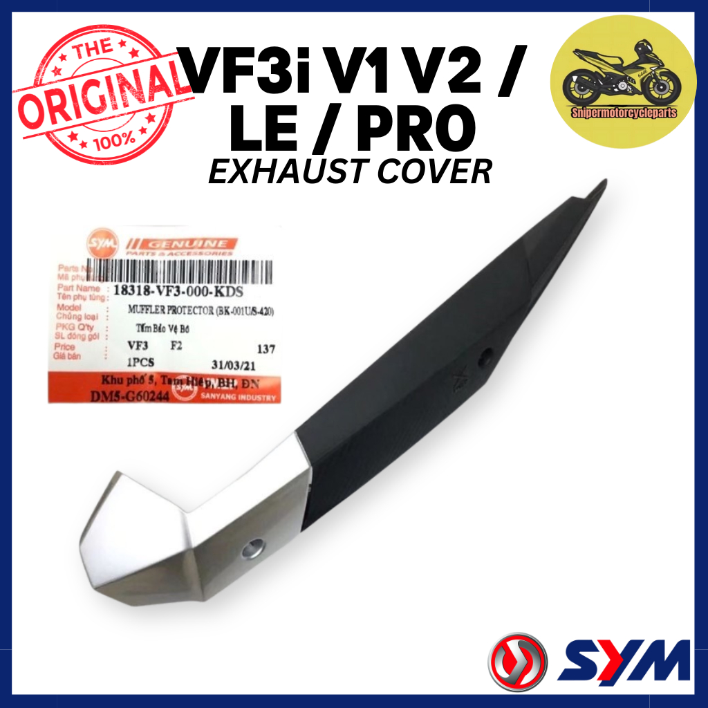 [100% ORI] VF3 VF3i V1 V2 LE PRO SYM 185 EXHAUST PIPE COVER MUFFLER ...
