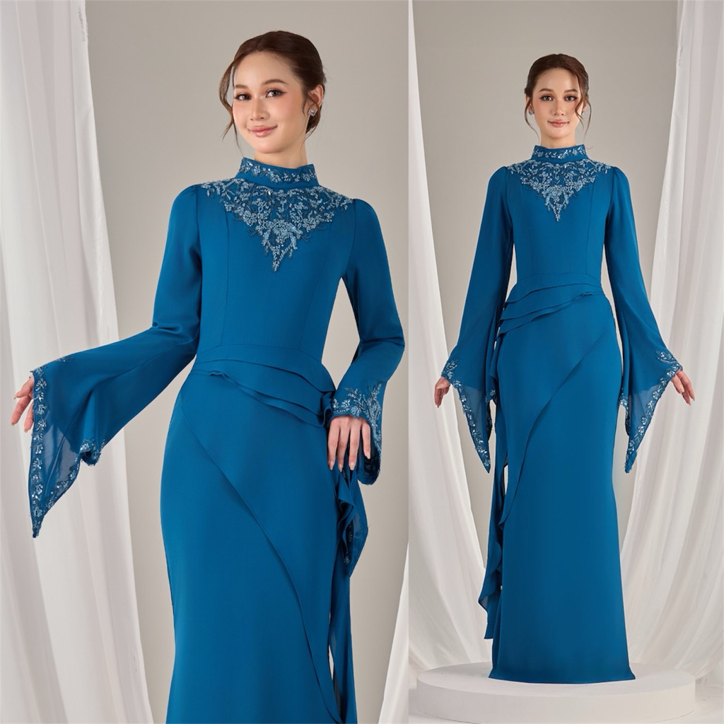 HIJABISTAHUB AVELIA DRESS Draping long maxi dress lace manik dress ...