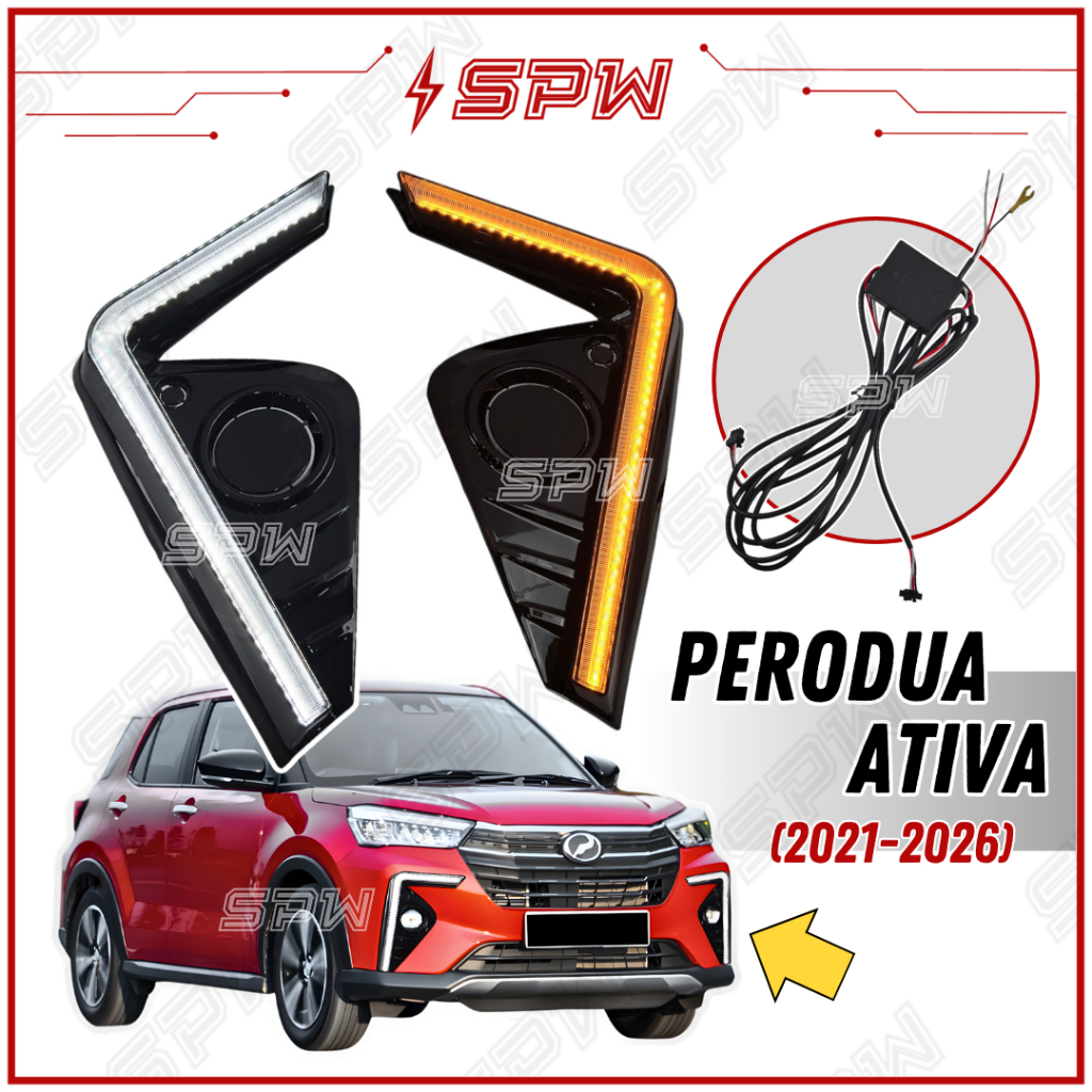 Perodua Ativa (2021-2026) Foglamp Cover LED Daylight DRL Foglight ...