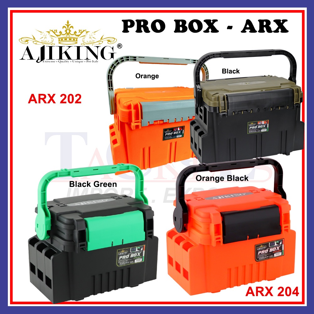 Ajiking Pro Box ARX 202 ARX 204 Lure Tackle Box Storage for Fishing ...