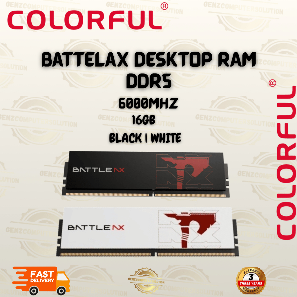 [Colorful BATTLE AXE DDR5 16GBX1]6000MHz CL38 SingleMemory Stick BLACK ...