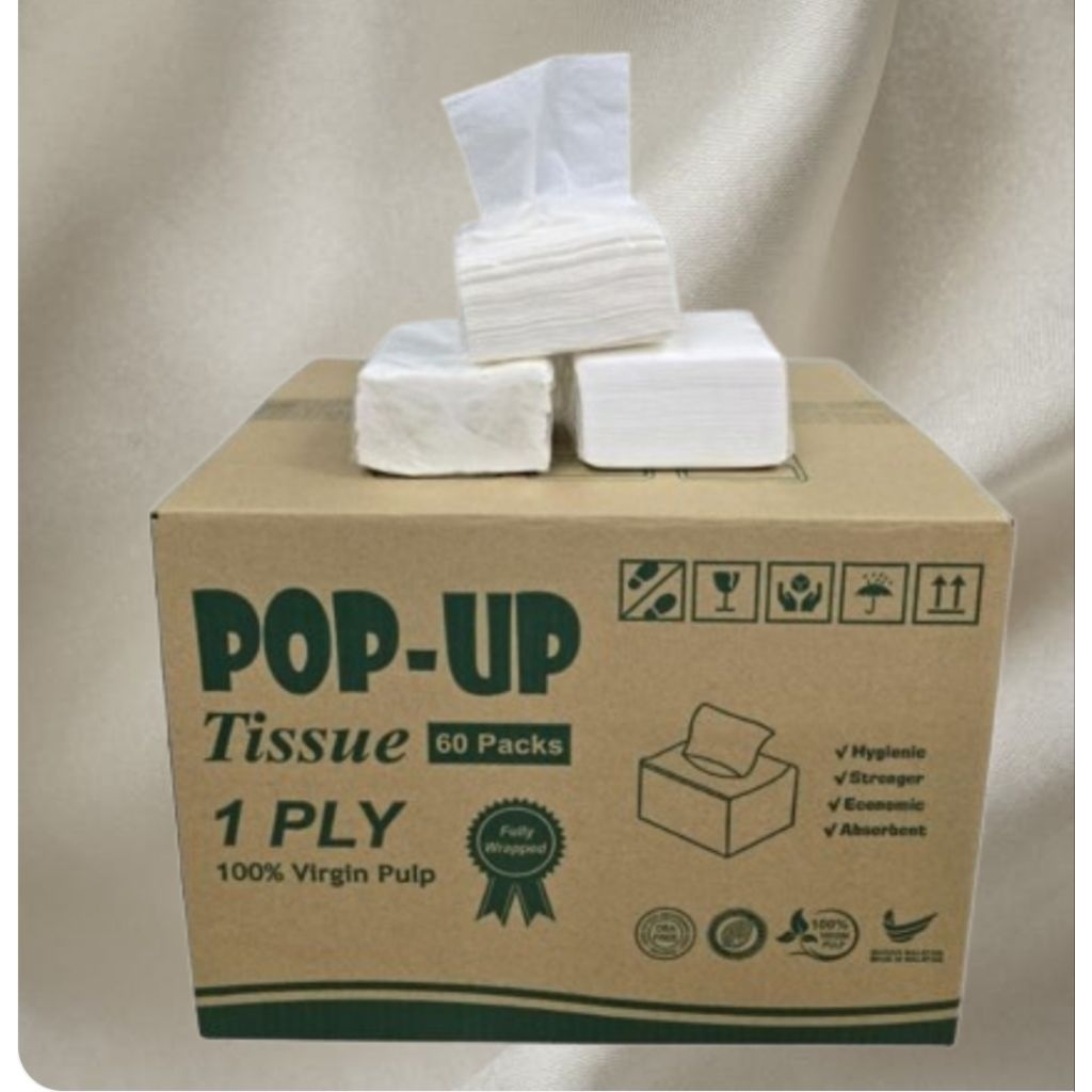 60pkt Pop up tissue fully wrapped (no need container)Ready stock ...