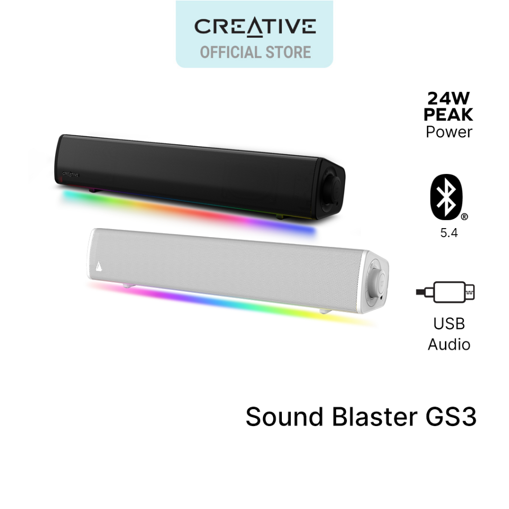 Creative Sound Blaster GS3 - Compact RGB Gaming Soundbar With Superwide ...