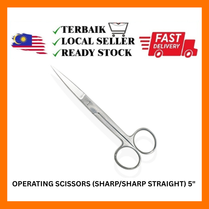 OPERATING SCISSOR SHARP SHARP STRAIGHT 5"/NURSING SCISSOR 13CM | Shopee ...