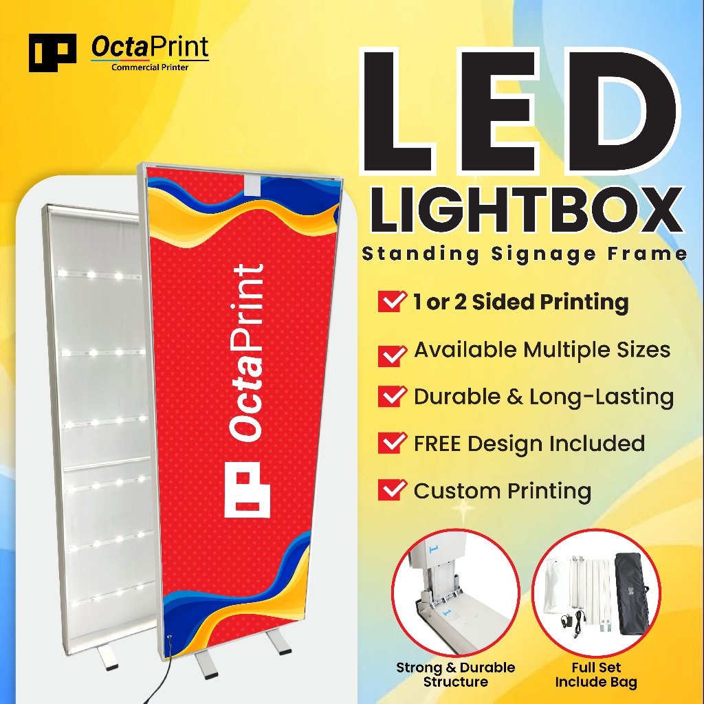 [Ready Stock] LED Lightbox Standing Signage Frame + Printing Multiple ...