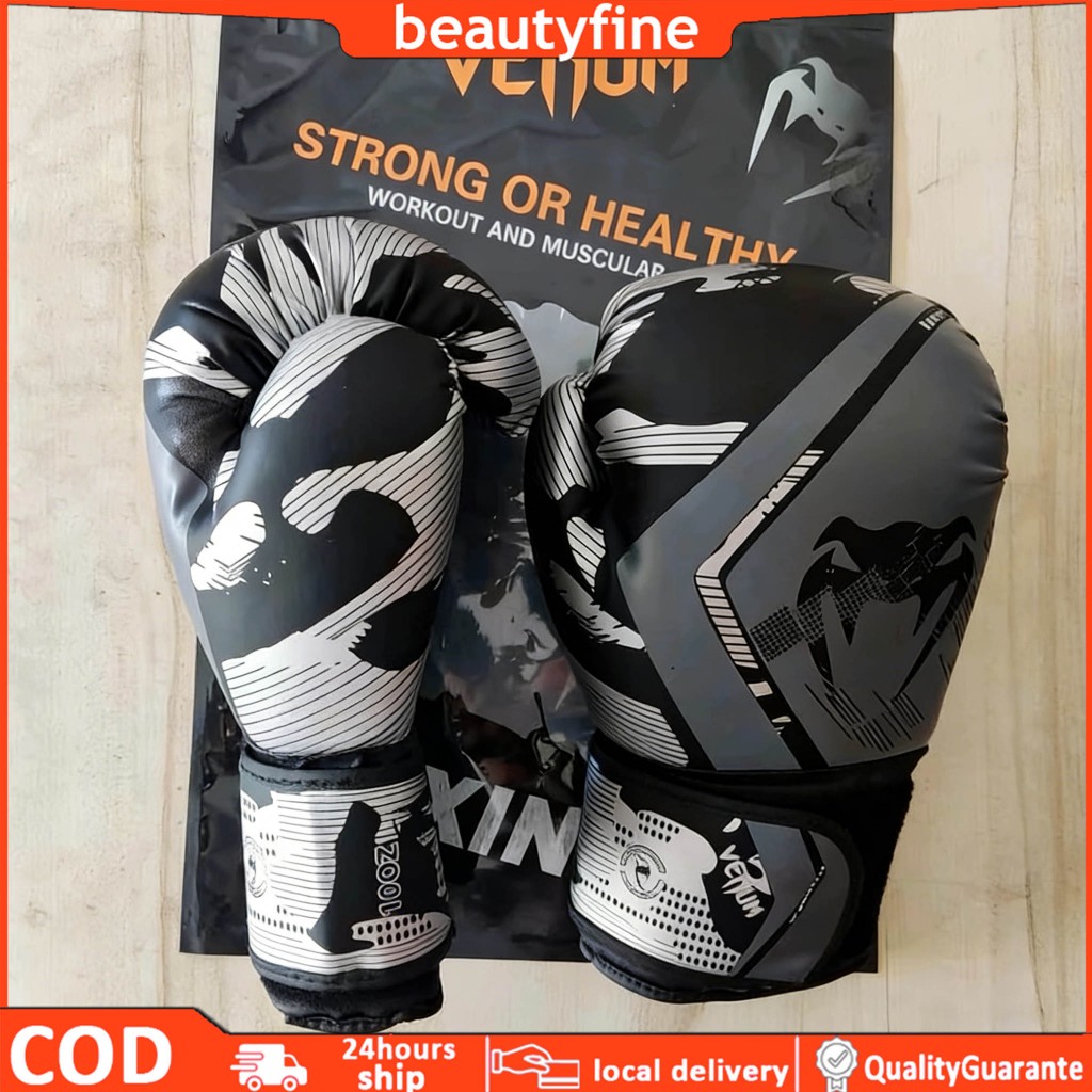 Venum Pro Boxing Gloves 8oz10oz12oz Fighting Mma Sports Leather Muay