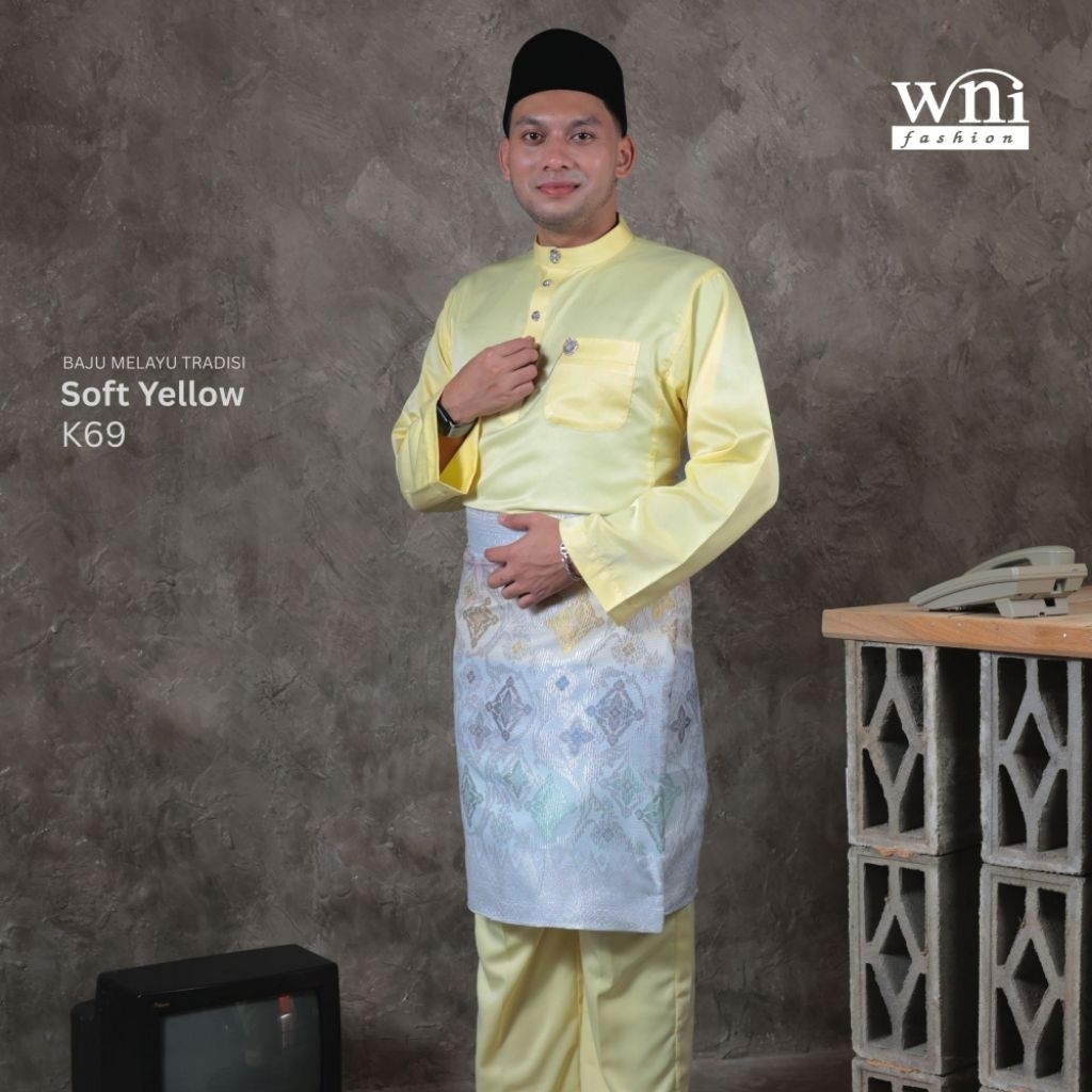 BAJU MELAYU TRADISI SOFT YELLOW (BERPESAK) | Shopee Malaysia