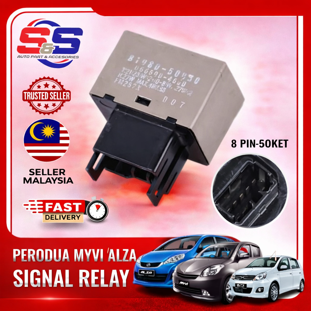 PERODUA MYVI ALZA VIVA 8PIN FLASHER UNIT SIGNAL RELAY ORIGINAL ISYARAT ...