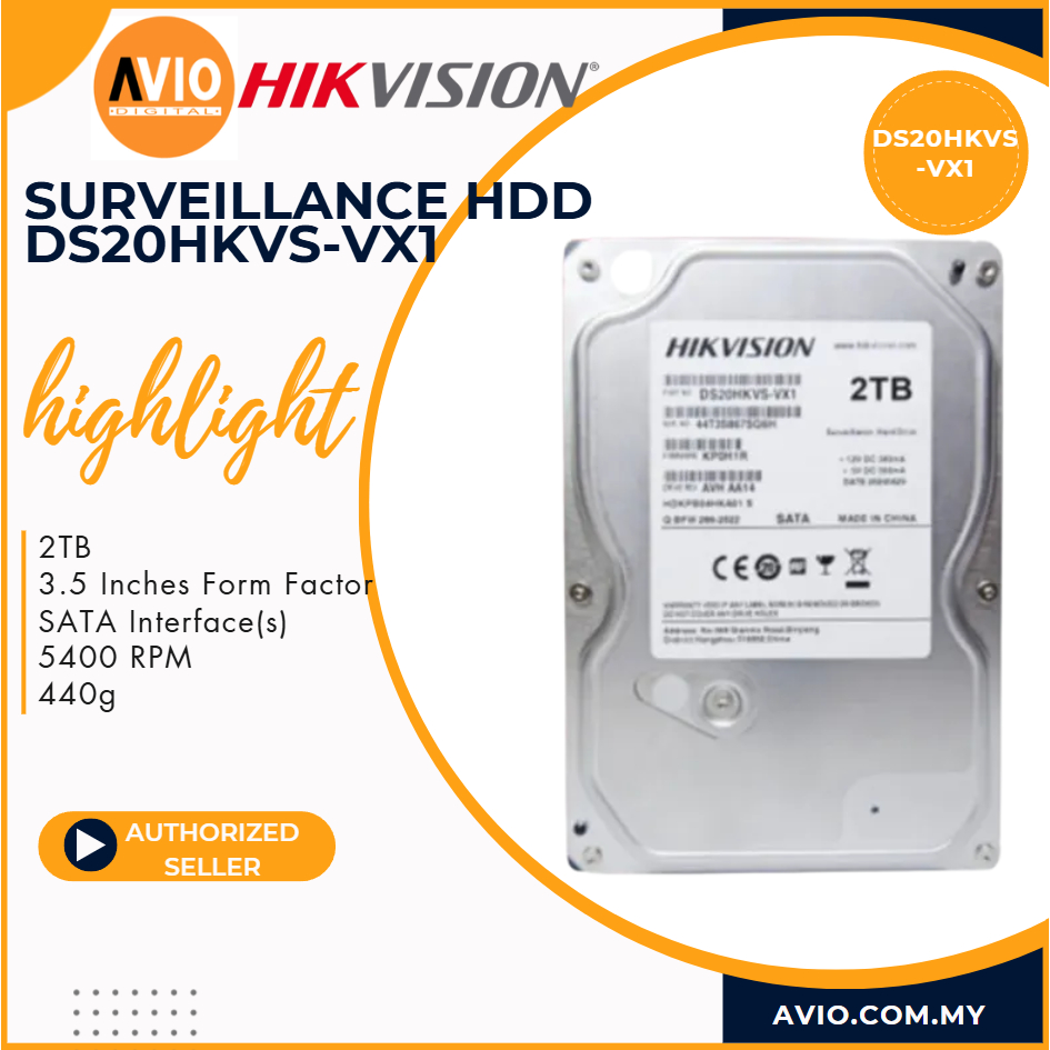 Hikvision 2TB SATA Internal Surveillance Hard Disk CCTV DVR NVR ...