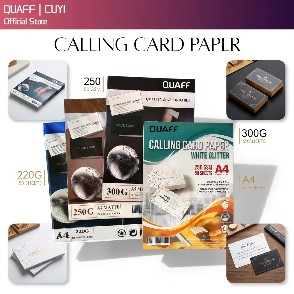 QUAFF Double Sided Calling Card Paper Matte Business Card Paper 50 ...