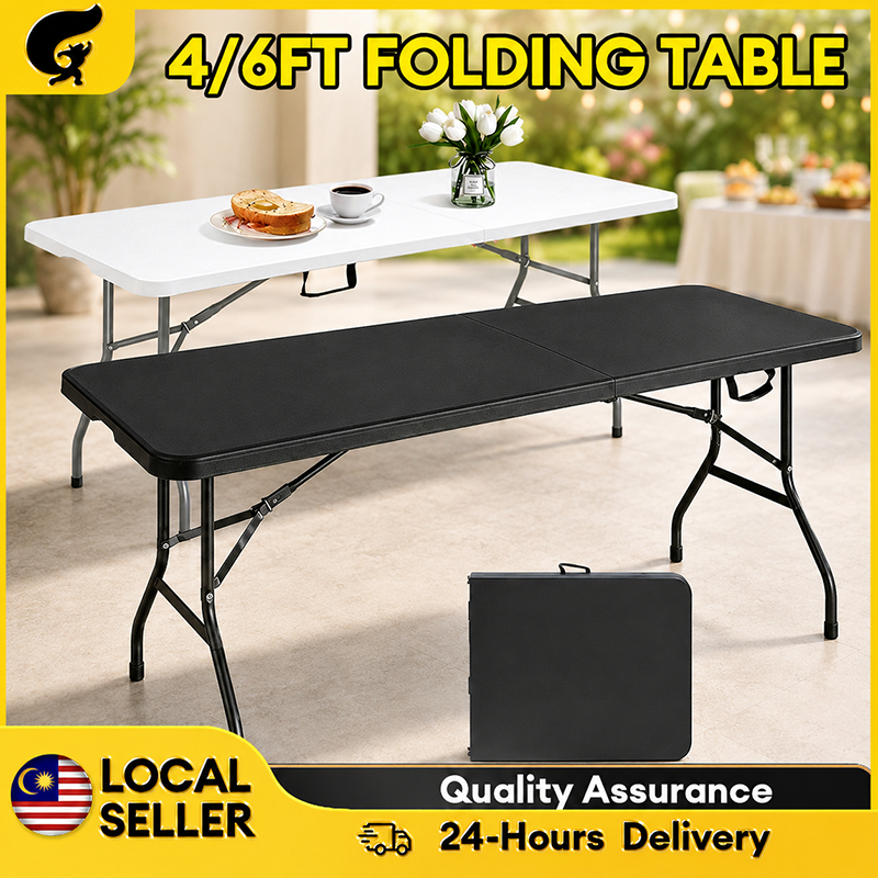 WTHB Meja Lipat 6FT Foldable Table Heavy Duty Portable Meja Banquet ...