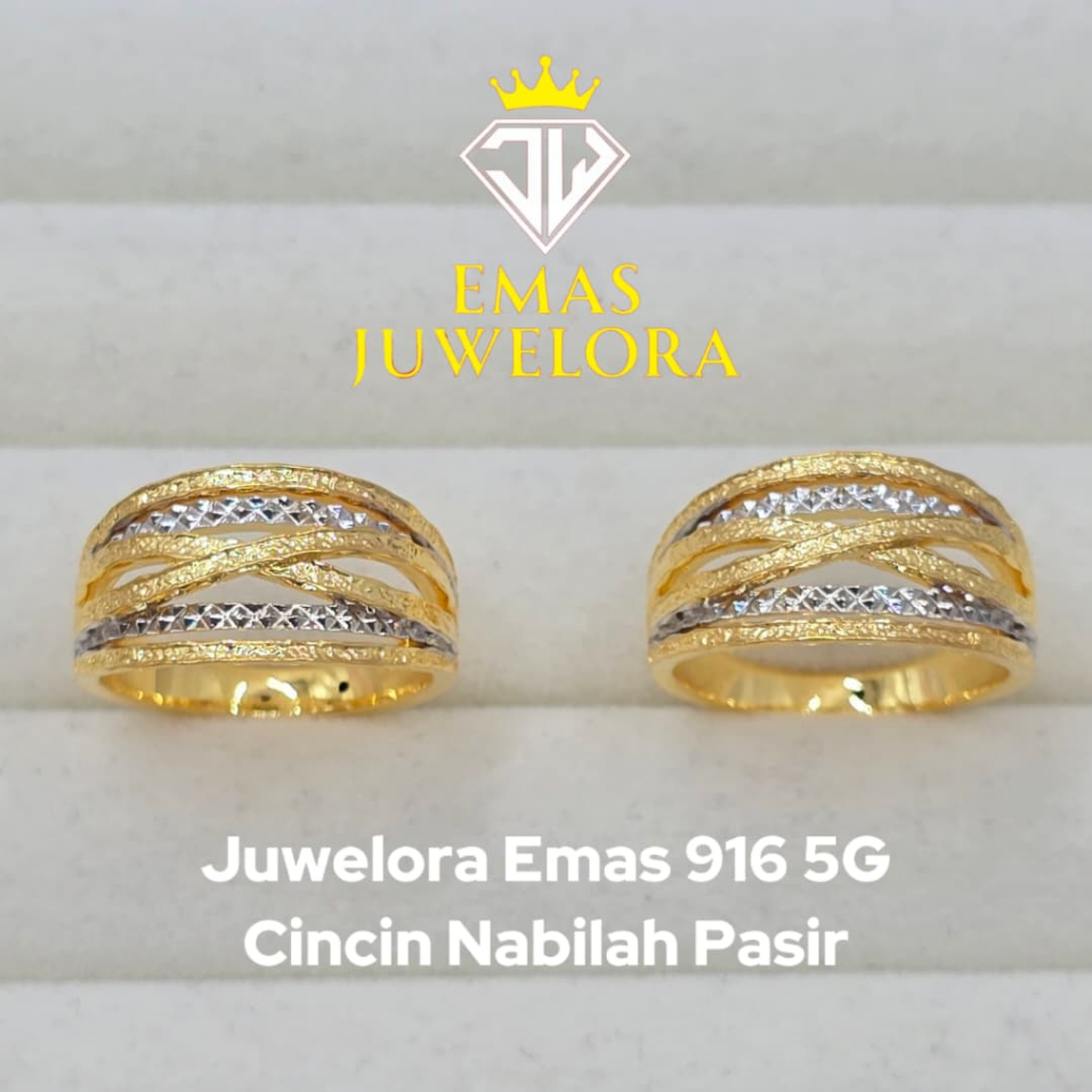 Juwelora Emas 916 3L I Cincin Nabilah | Hardgold | 100% Emas 916 # ...