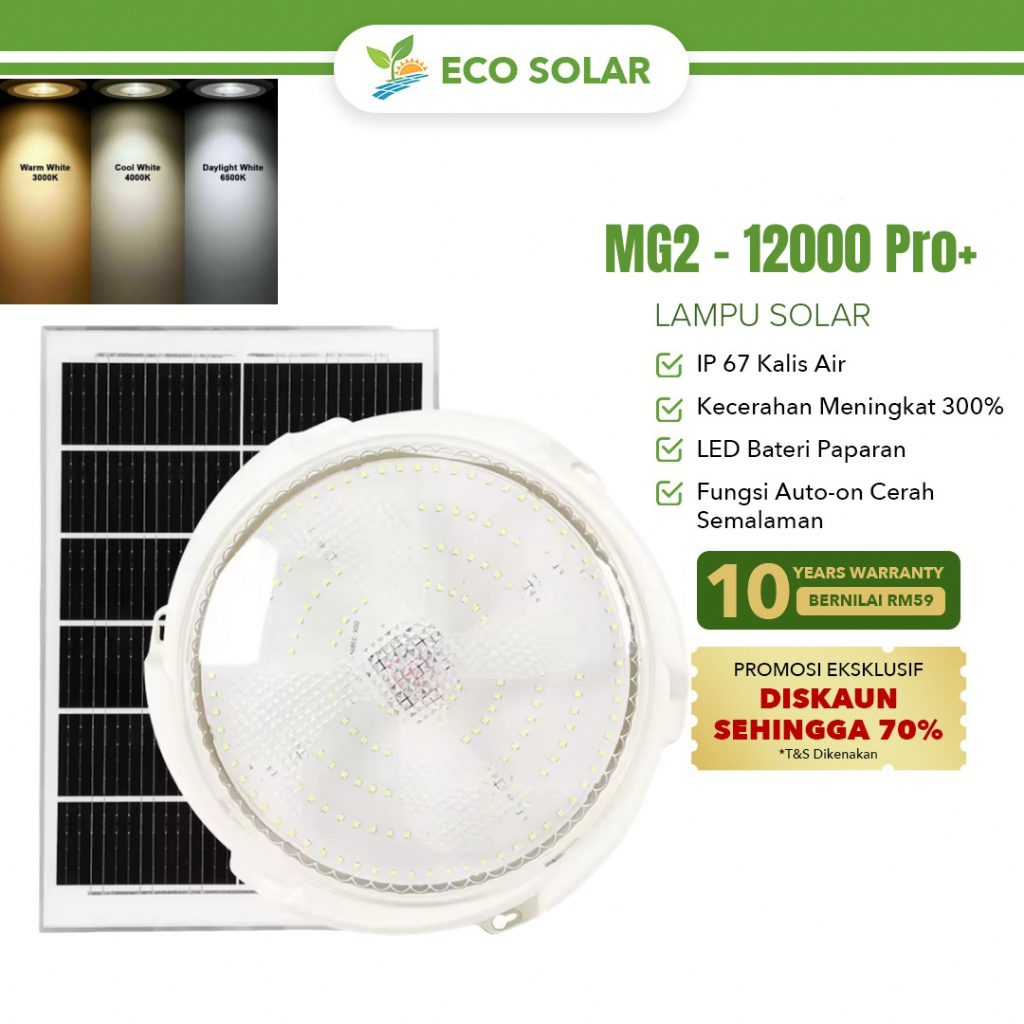 MG SOLAR Light Indoor Lamp LED Solar Light Ceiling Bedroom Lamp lampu ...