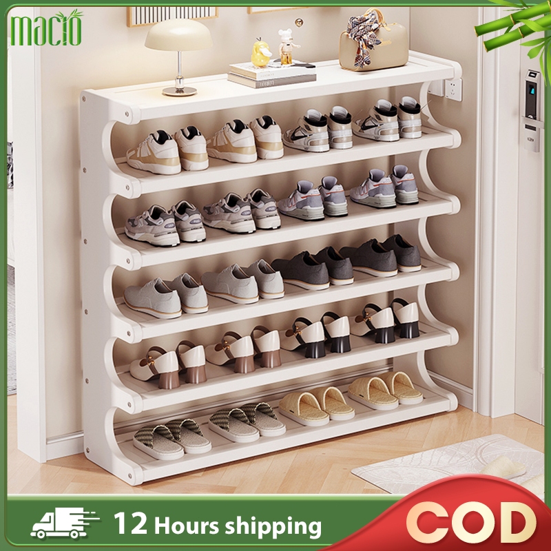 🔥Hot Sales Bamboo Rak Kasut Kayu Shoes Rack 5/6 Layers White/Brown Shoe ...