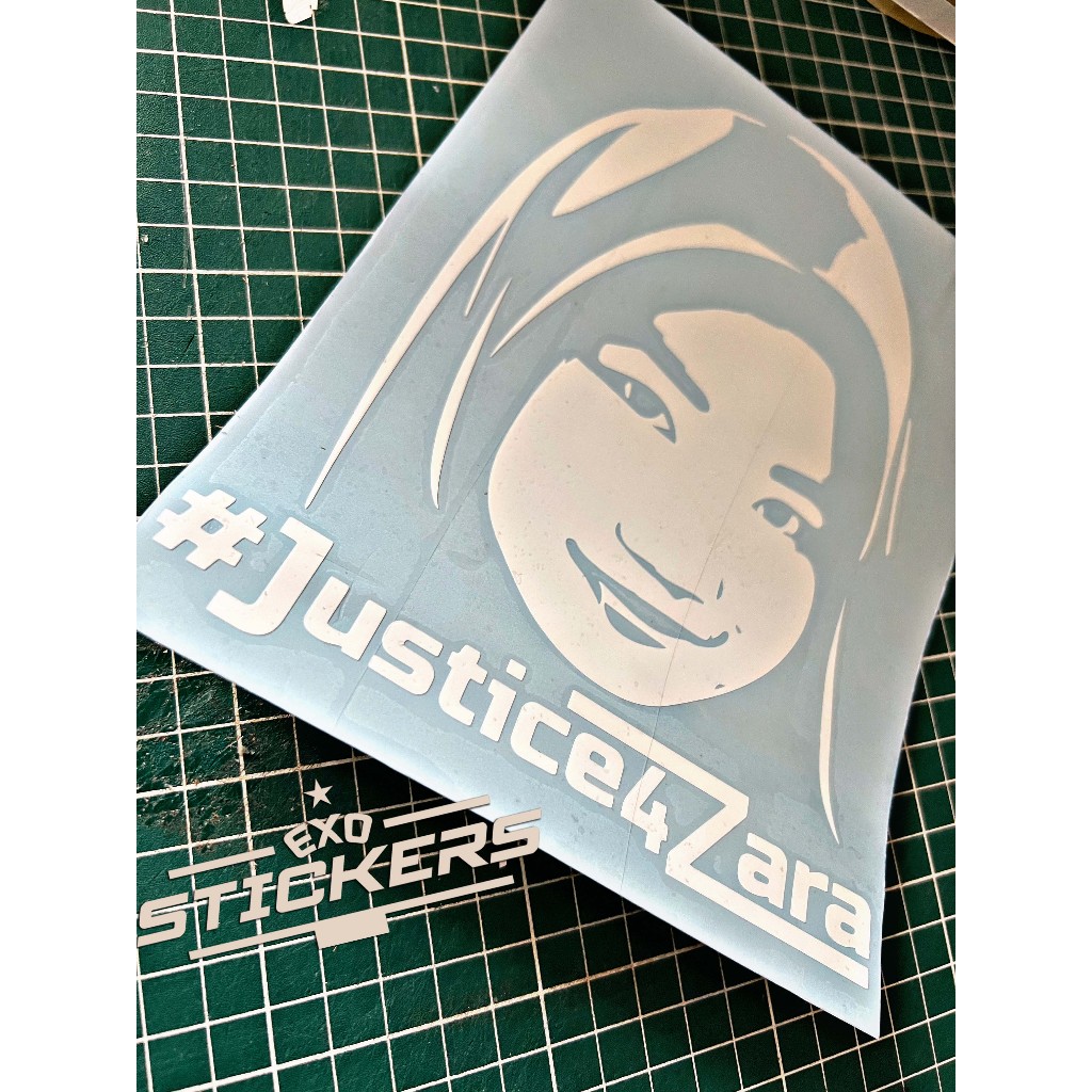 JUSTICE FOR ZARA STICKER PORTRAIT UNTUK KERETA TAHAN PANAS KALIS AIR ...