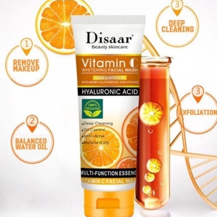 DISAAR HA Vitamin C Glow & Moisture Whitening Facial Cleanser with ...