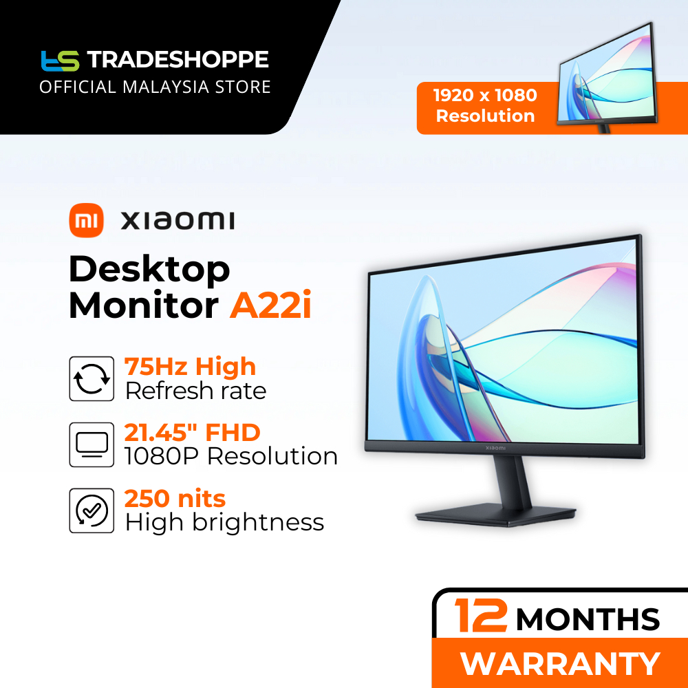 Xiaomi Monitor A22i 21.45" - FHD 1080P 75Hz refresh rate 250 nits high ...