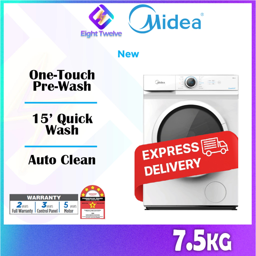 MIDEA Front Loading Washing Machine 7.5kg 8.5kg 9.5kg | Mesin Basuh ...
