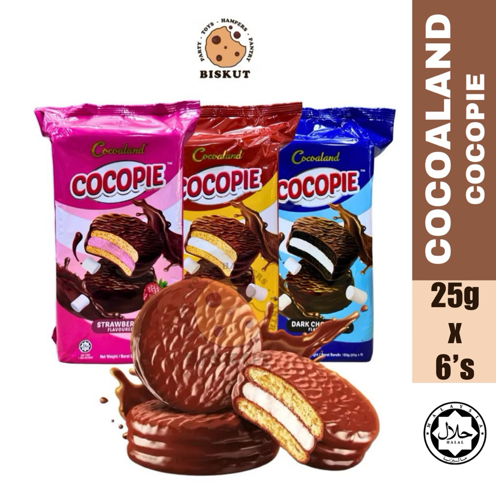 COCOALAND Cocopie Chocolate 25g x 6’s Biskut Kek Chocolate / Strawberry ...