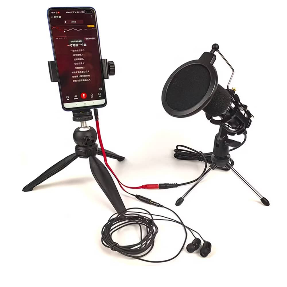 Mobile Recording Studio Set Microphone Stand Mini Microphone Wired ...
