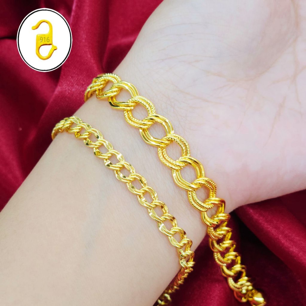 NEW Gelang Tangan CoCo Simple Emas Sadur 24K Emas Titanium Emas Bangkok ...