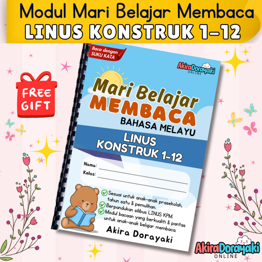 Buku Fizikal Modul Mari Belajar Membaca LINUS Konstruk 1-12 Bahasa ...