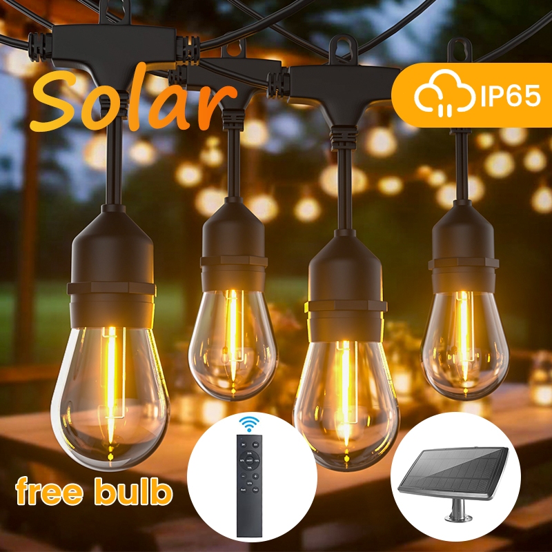 [Malaysia Spot] Solar Outdoor Light String S14 IP65 Waterproof Garden ...