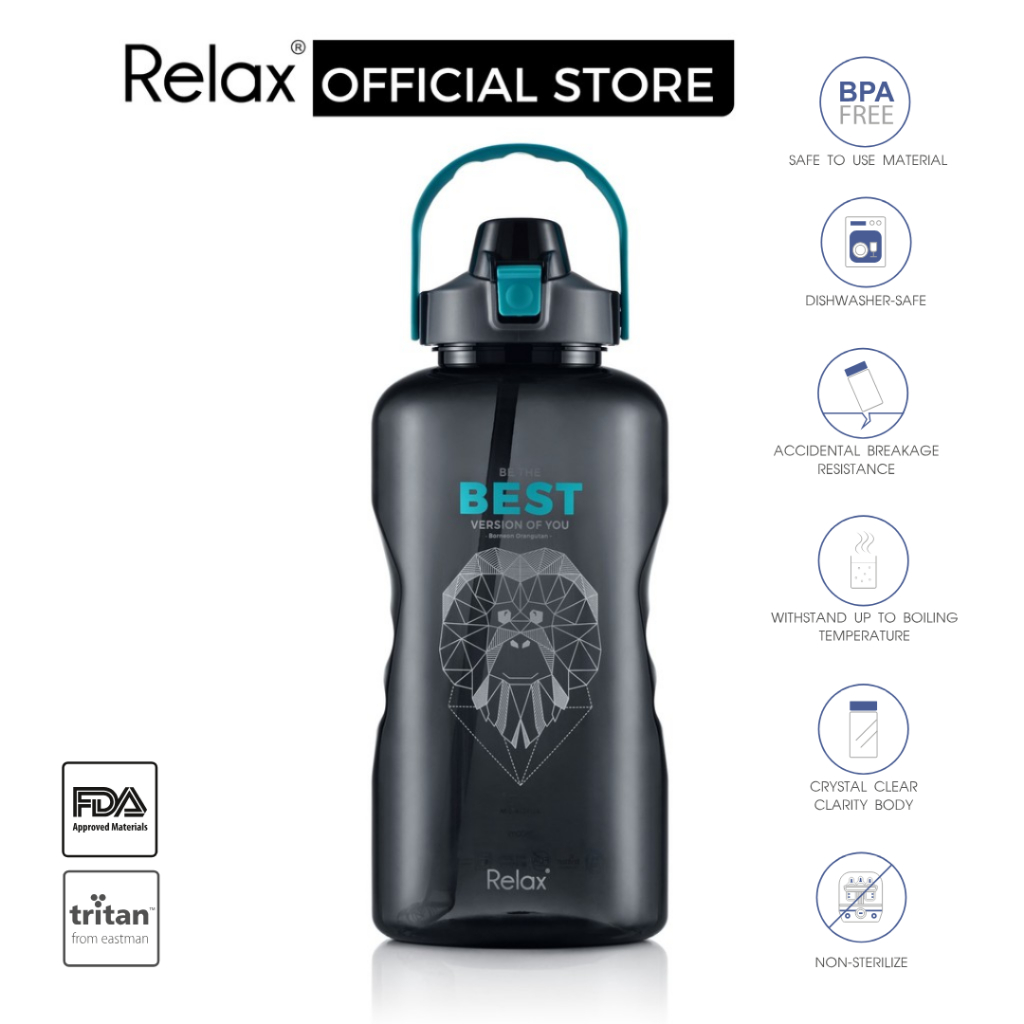 RELAX Tritan Botol Air Dengan Penyedut Water Bottle With Straw ...